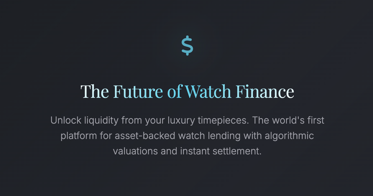 watch.financial - Watch-Backed Finance